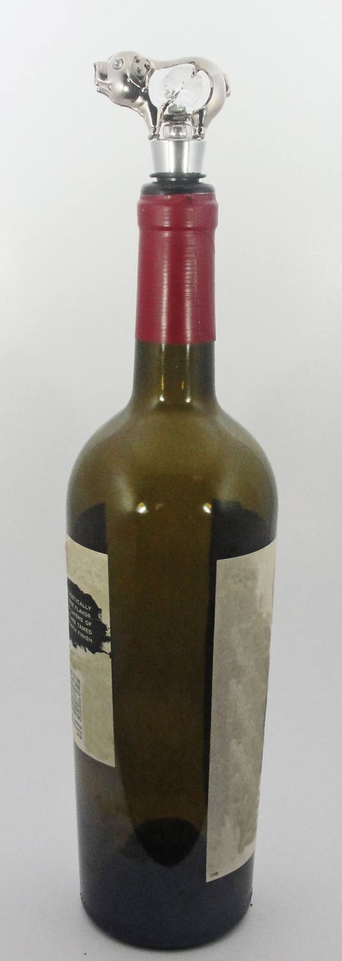 24K Gold Plated PIG WINE STOPPER With Clear Austrian Crystals - Etsy