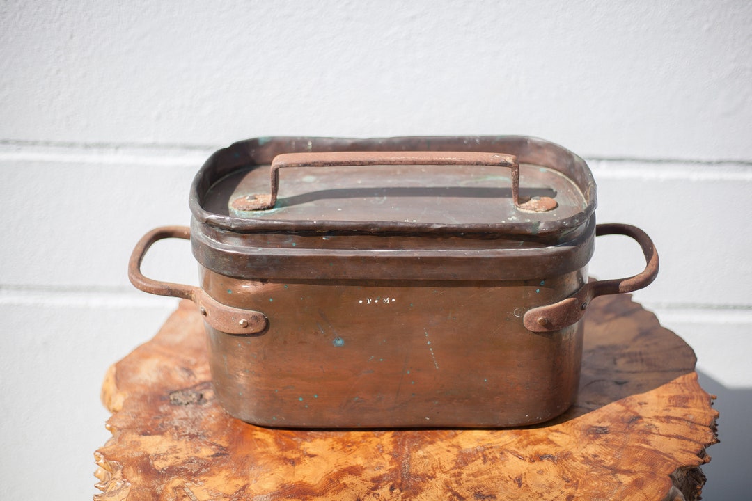 Old Copper Dauber, Copper Braising Pan With Handles, Pot, Monogrammed P ...