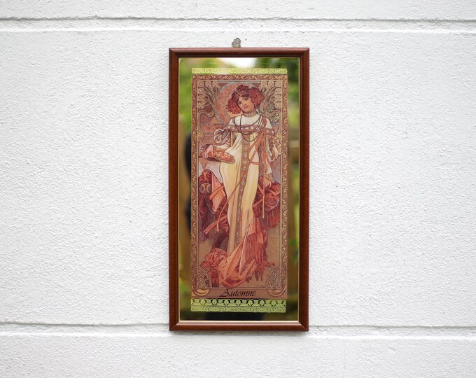 Vintage Mucha Mirror, 70s, Belle Epoque, Mucha Illustration, Season ...