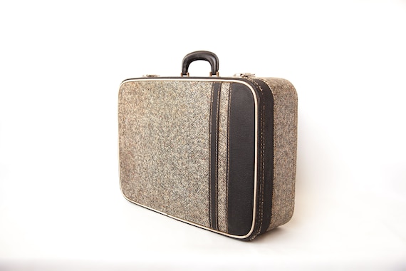 Vintage suitcase, cardboard suitcase, imitation leath… - Gem