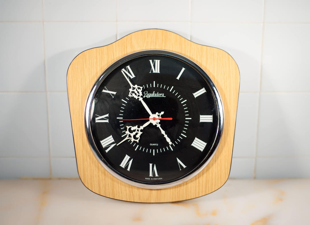 Vintage Clock, Vintage Formica Reguladora Pendulum, Made in Portugal ...