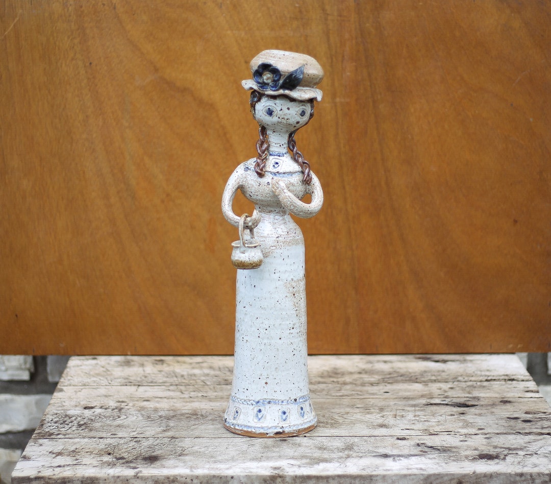 Ceramic Statue Signed Suzanne Dauliach, Woman Sculpture Signed Vintage ...
