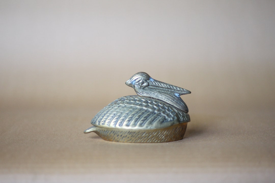 Pelican-shaped Brass Box, Pelican Box, Vintage Jewelry Box, Pelican ...