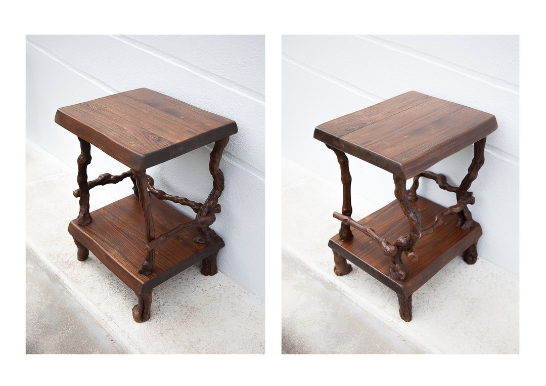 Vintage Vine and Wood Table, Console Table, Brutalist Table, Vine Table ...
