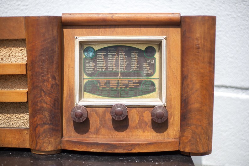 Poste radio ,poste TSF radio bois art déco, radio française, ancienne ...