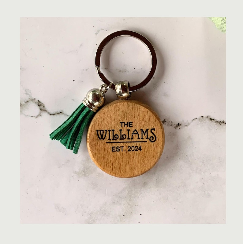 Engraved Wood Keychain: Personalized Wedding, Anniversary, or Corporate ...