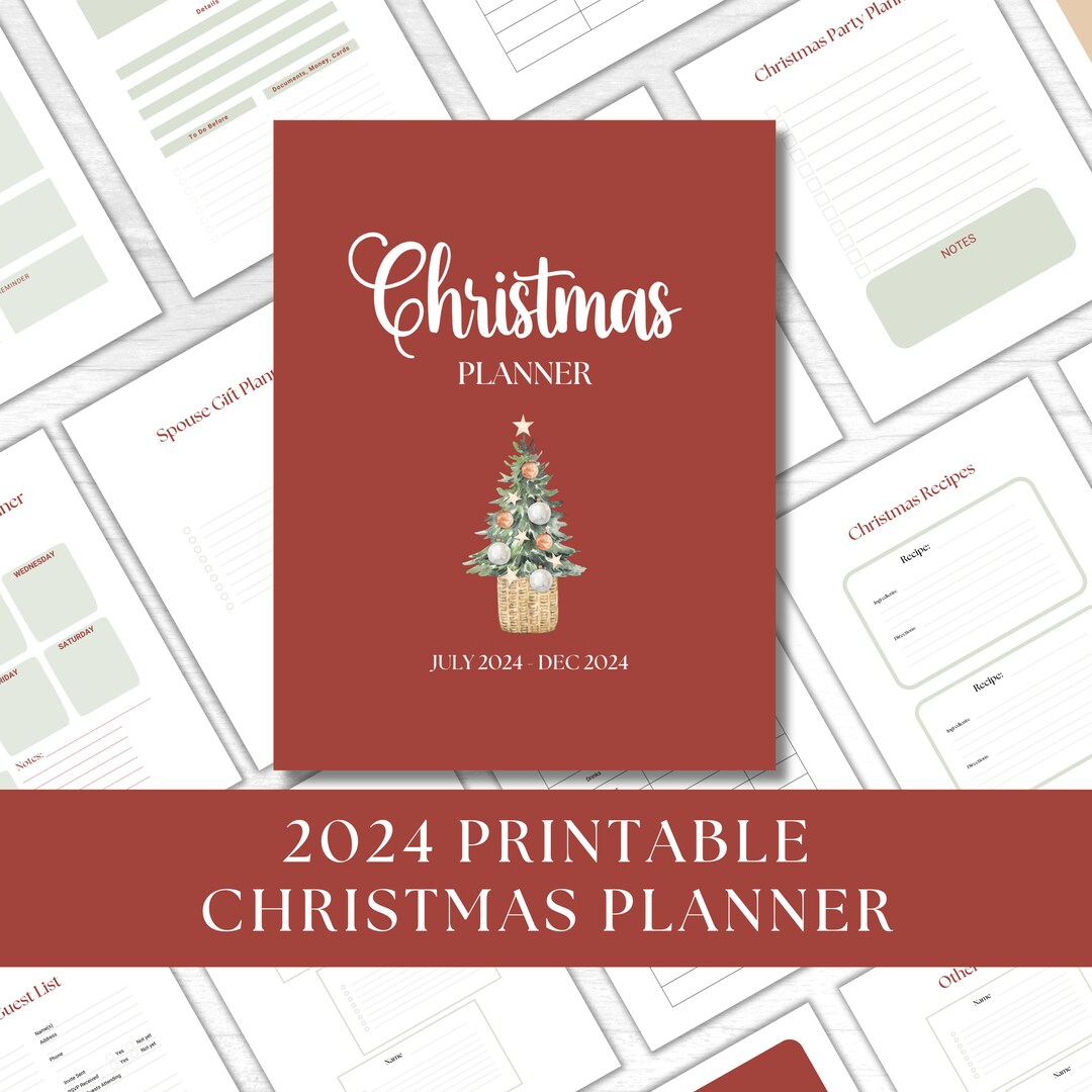 Whimsical Red and Green Christmas Printable Planner, Instant Download ...
