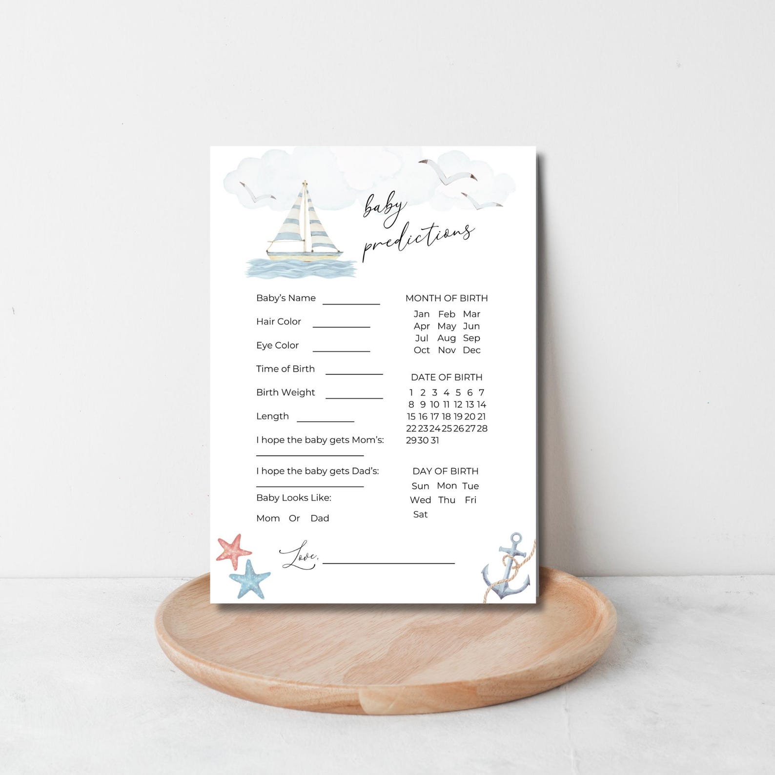 PRINTED Nautical Baby Word Search, Sailboat Baby Games, Choice of 10 ...