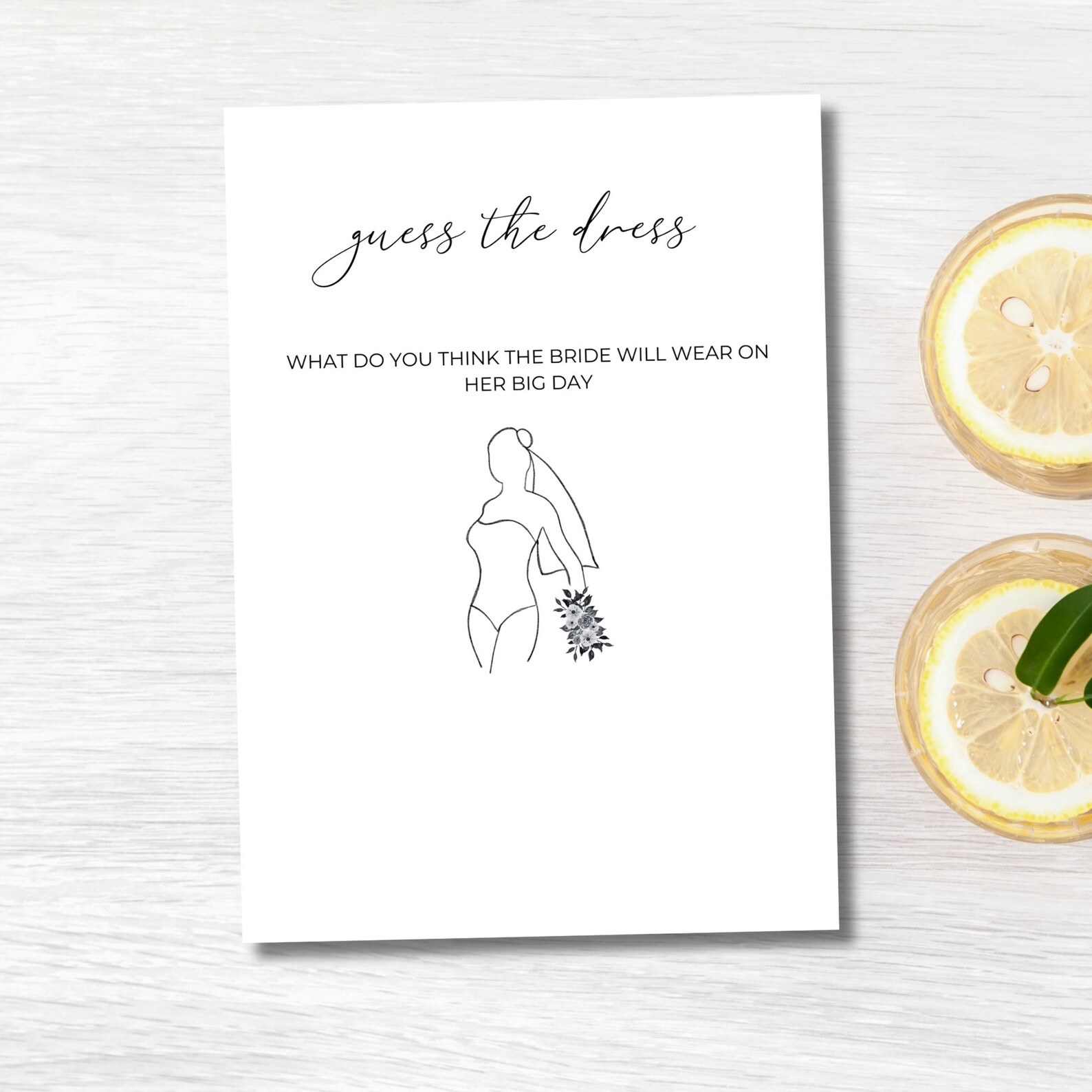 Simple Guess the Dress Bridal Shower Game, Guess the Dress Printable ...