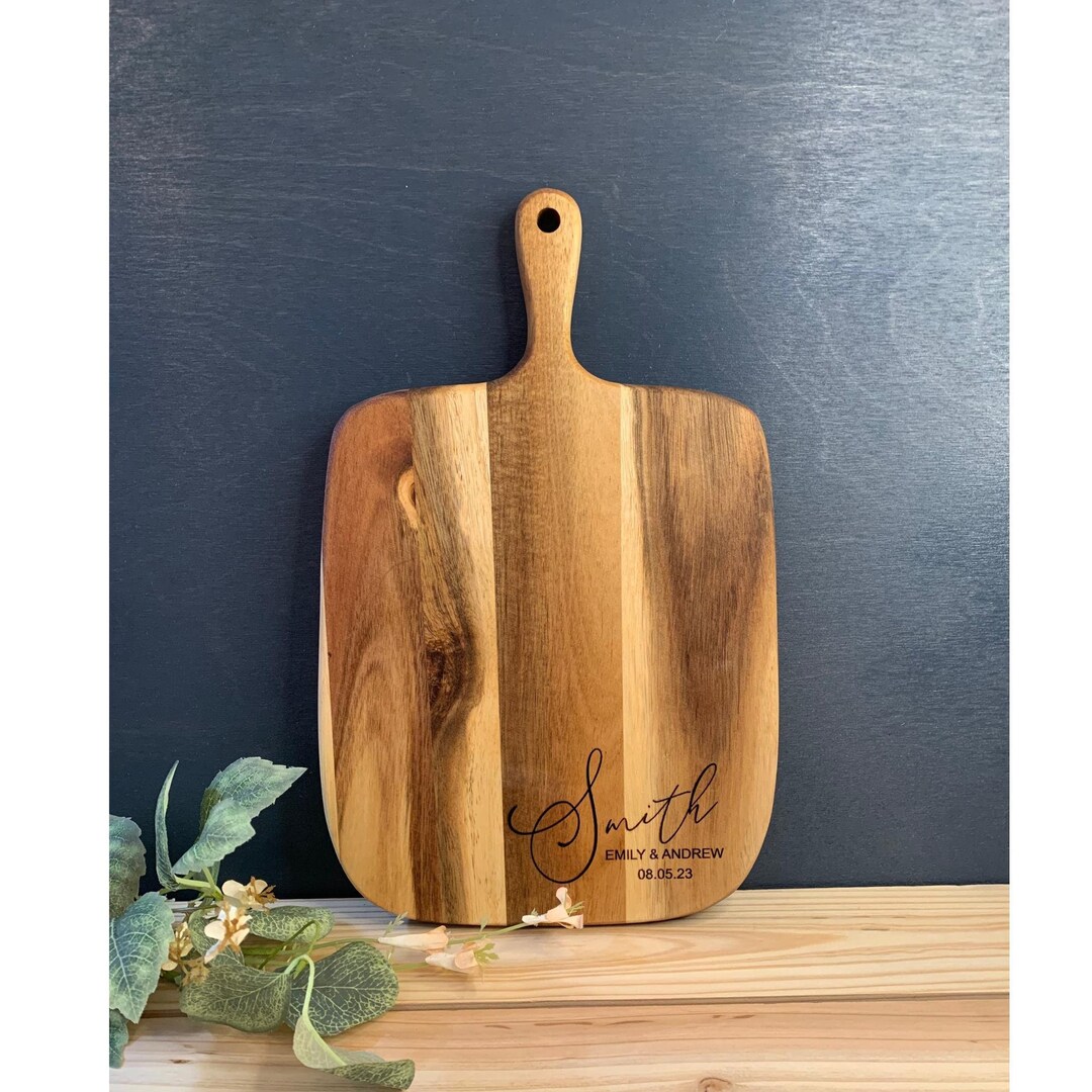 Acacia Wood Cutting Board, Custom Cutting Board, Personalized Cutting ...
