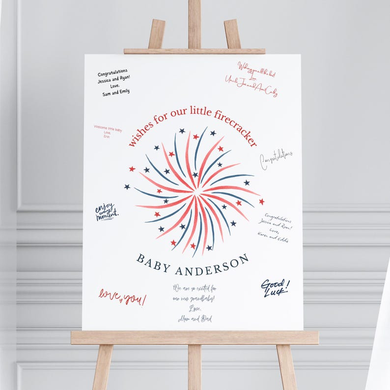 Little Firecracker Baby Shower Template Bundle: Patriotic Party ...