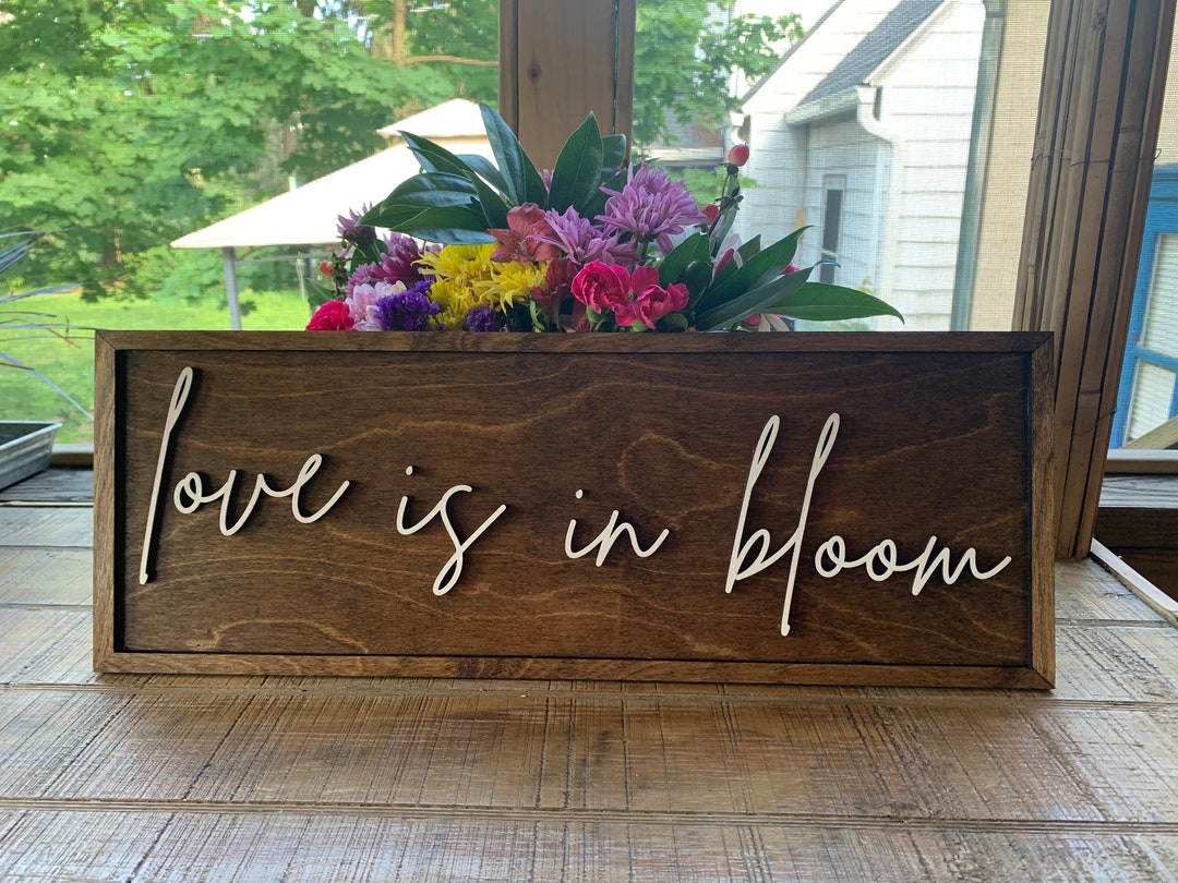 Love is in Bloom Wooden Sign, Love is in Bloom Bridal Shower Welcome ...