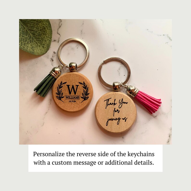 Engraved Wood Keychain: Personalized Wedding, Anniversary, or Corporate ...