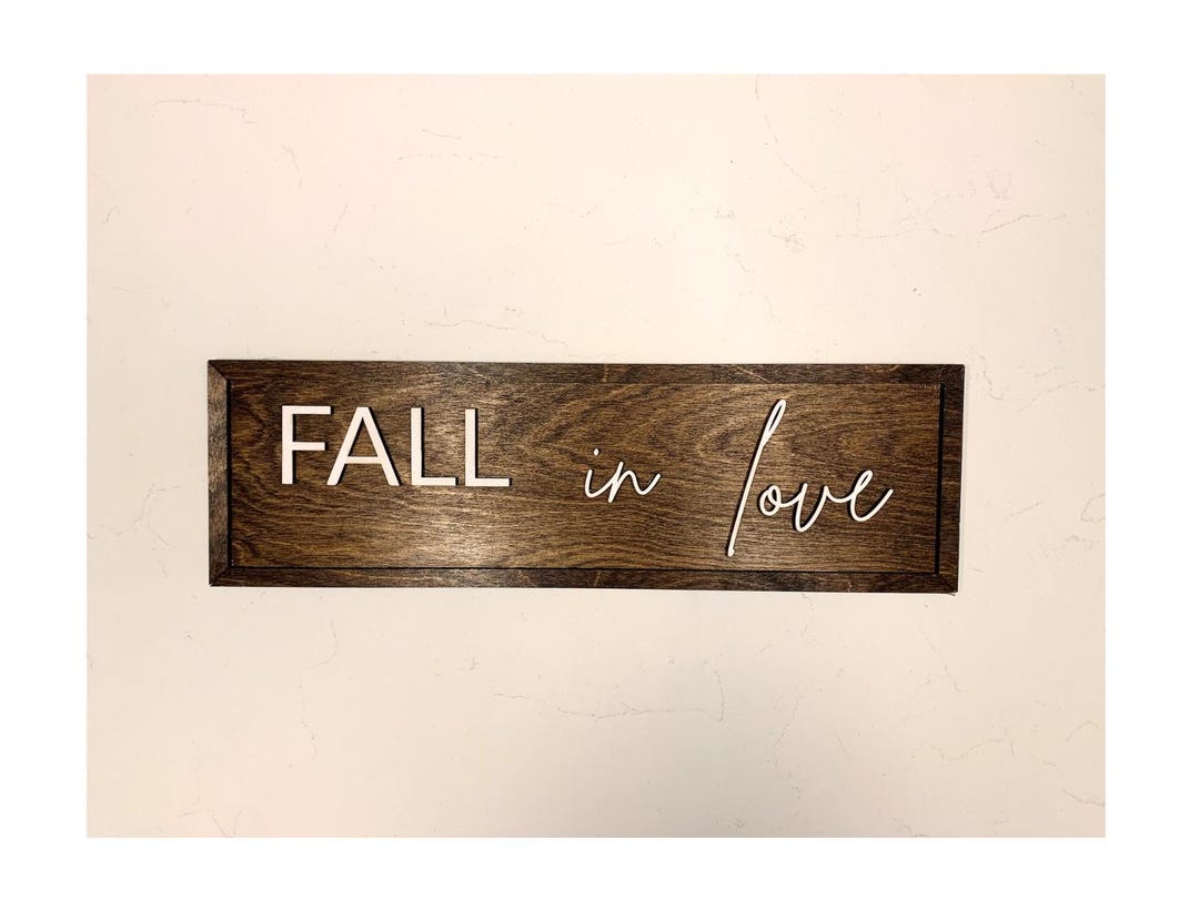 Rustic Fall in Love Wooden Sign - Handcrafted Home Decor, Fall in Love ...