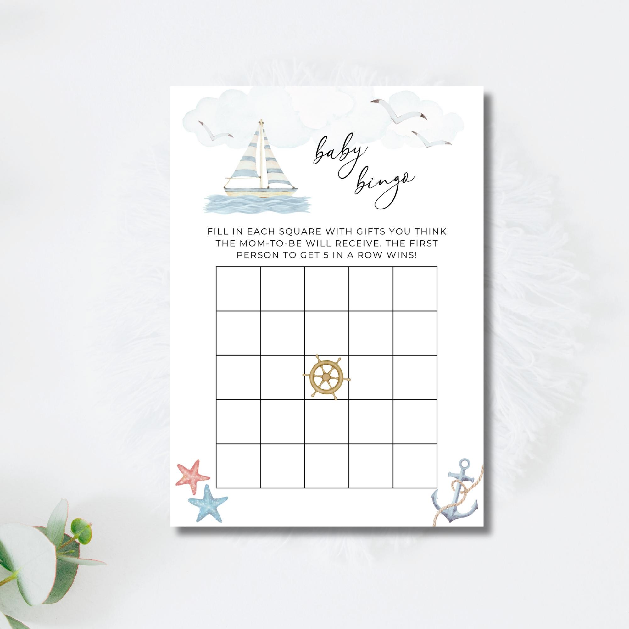 PRINTED Nautical Baby Word Search, Sailboat Baby Games, Choice of 10 ...