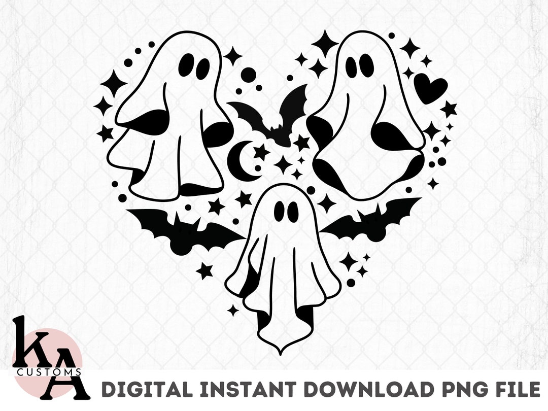 Ghost Heart SVG Ghost Cut File Stay Spooky Halloween Town - Etsy