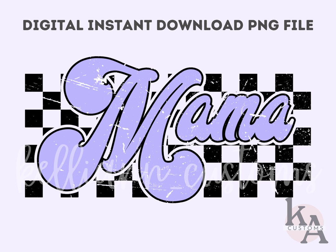 Retro Checkered Mama PNG, Purple Distressed Mom Design, Trendy Mom Life ...