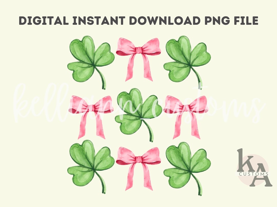 Coquette Bow Clover Png, Soft Girl Era Png, Pink Bow, Aesthetic Png ...