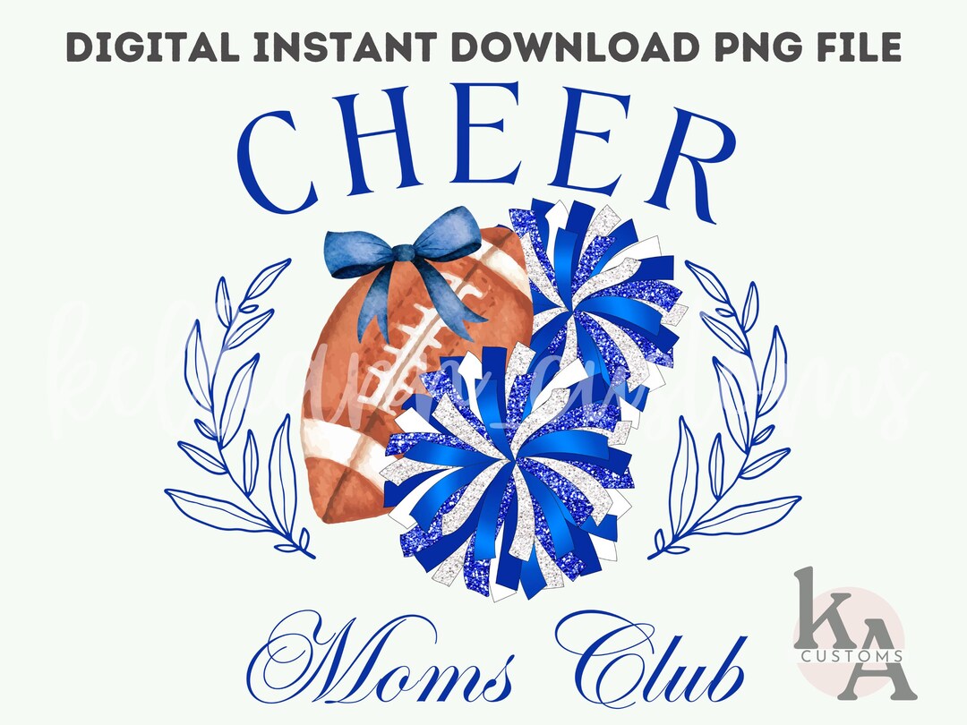 Football Cheer Moms Club Png, Coquette Bow Png, Teal Bow, Aesthetic Png ...