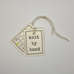 Knit by Hand Care Tags, Printable Knitting Labels, Knitted Clothes ...