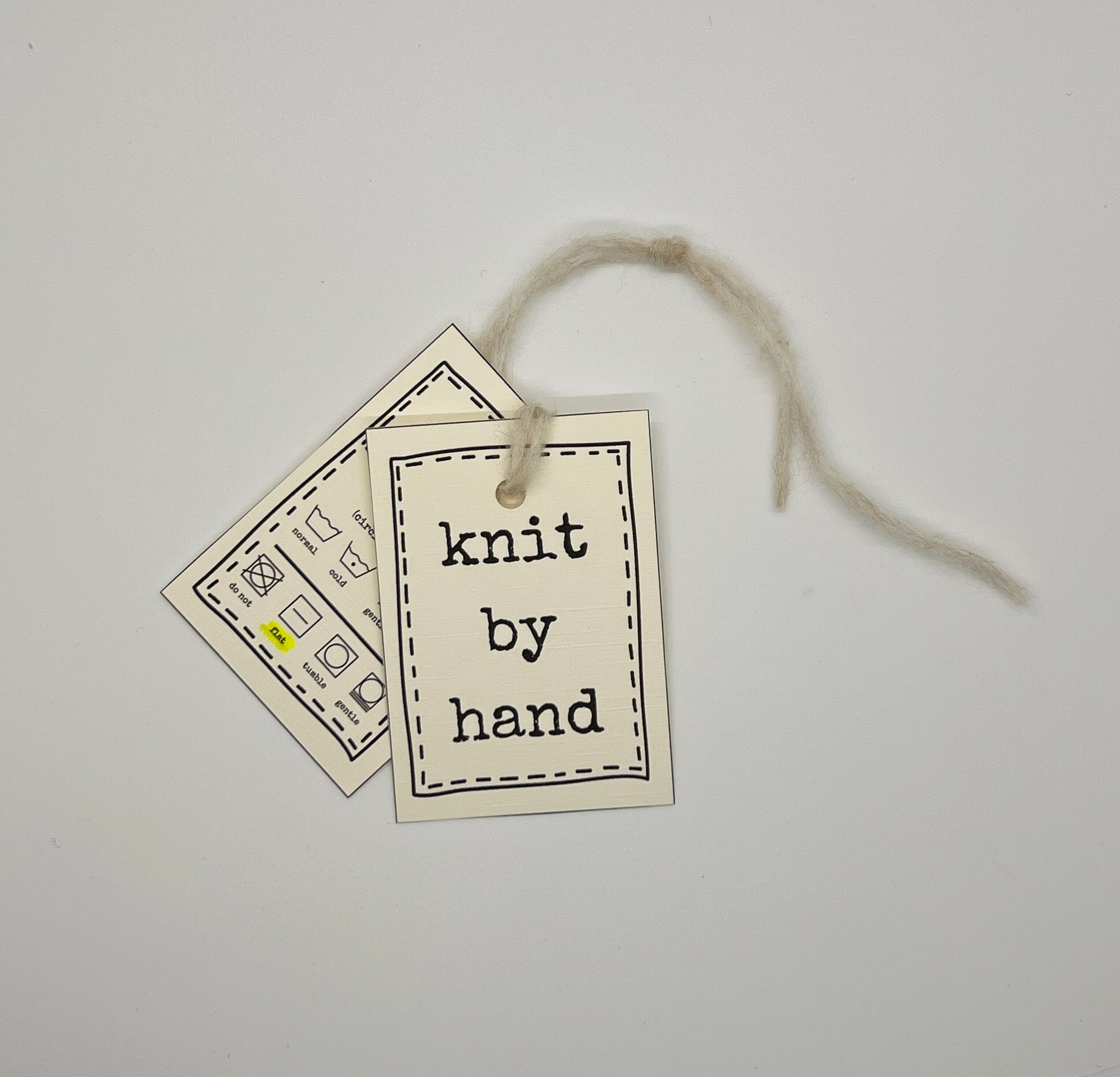 Knit by Hand Care Tags, Printable Knitting Labels, Knitted Clothes ...