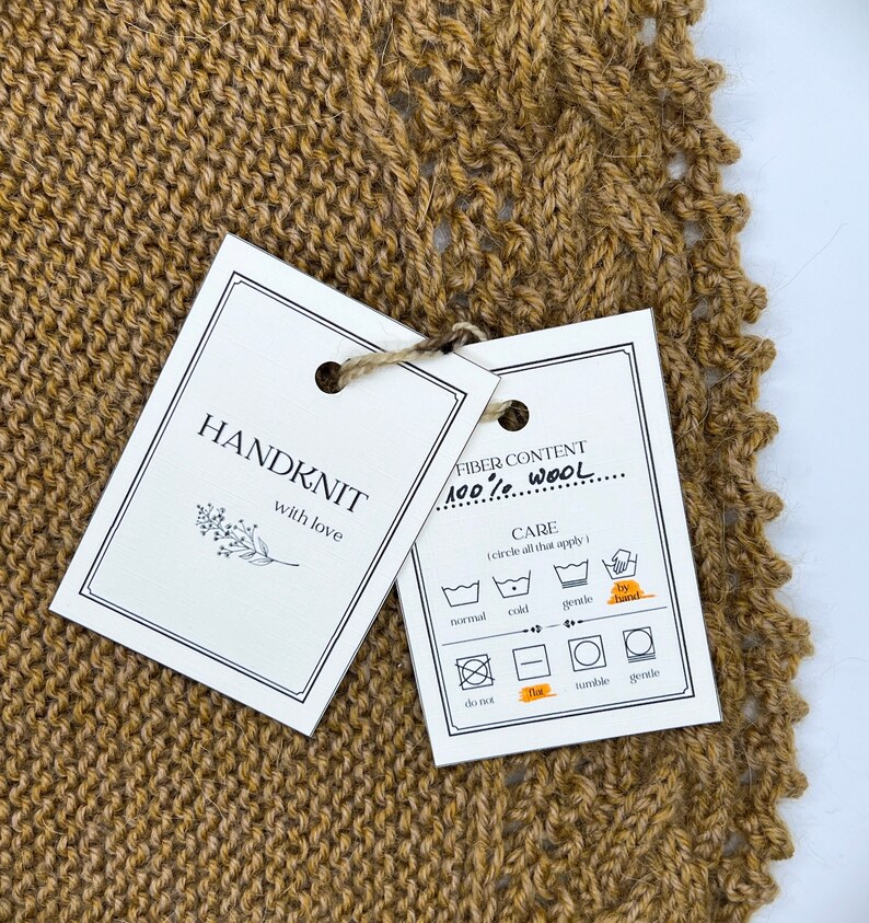 Handknit With Love Care Tags, Printable Knitting Labels, Knitted ...