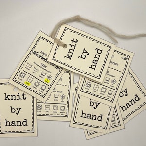 Knit by Hand Care Tags, Printable Knitting Labels, Knitted Clothes ...