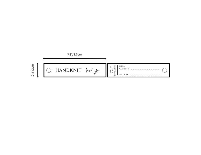 Printable Knitting Labels: Handknit for You. Skinny Garment Care Tags ...