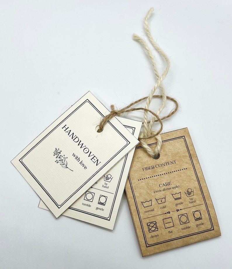 Handwoven With Love Care Tags: Printable Weaving Labels (PDF) - Etsy
