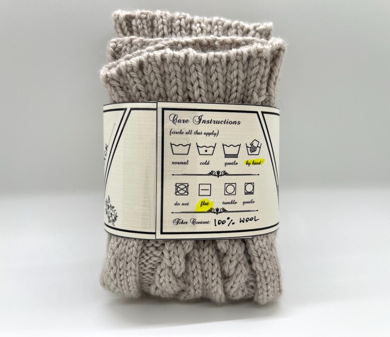Printable Handknit Garment Labels: Decorative Floral Wrap and Care Tag ...