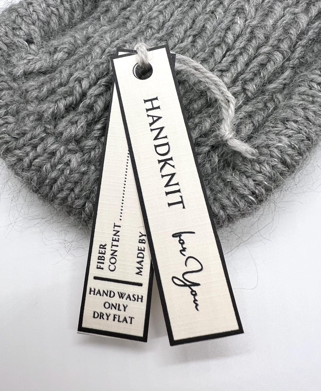 Printable Knitting Labels: Handknit for You. Skinny Garment Care Tags ...