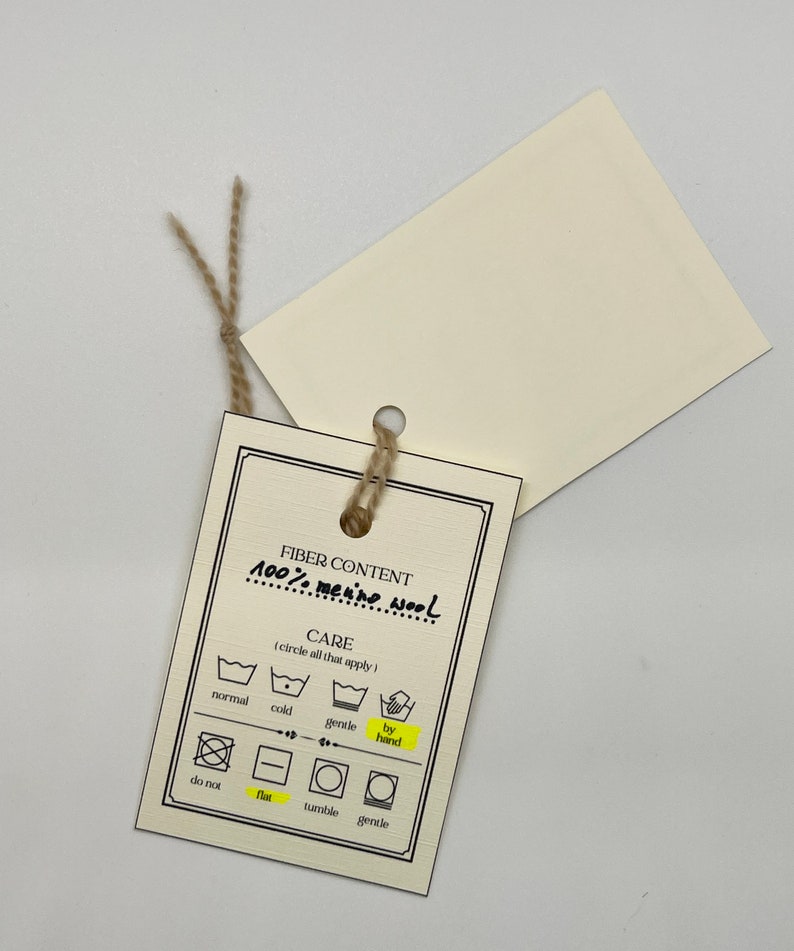 Handknit Care Tags, Printable Knitting Labels, Knitted Accessories Wash ...