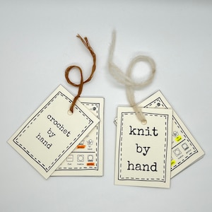 Knit by Hand Care Tags, Printable Knitting Labels, Knitted Clothes ...
