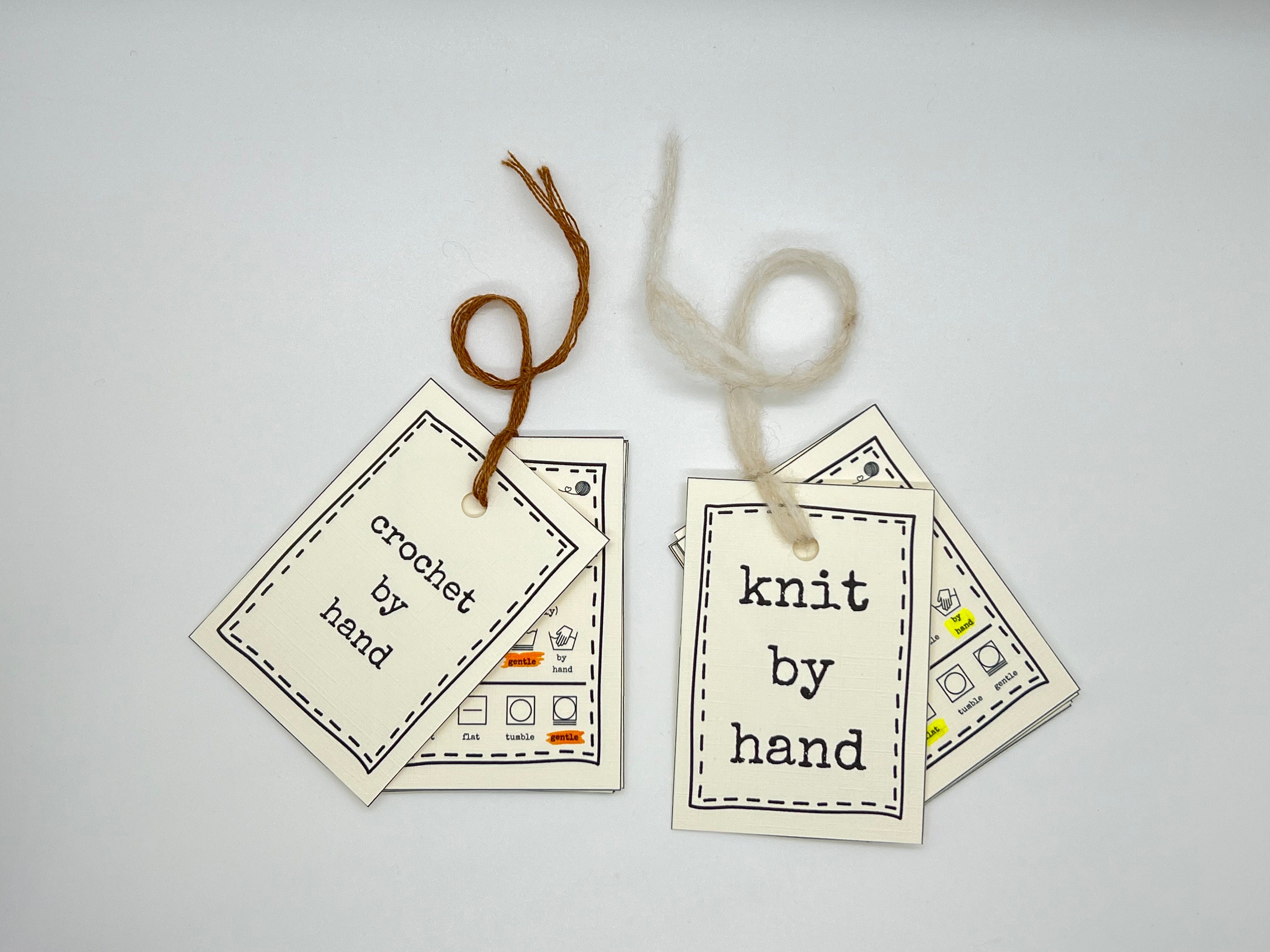 Knit by Hand Care Tags Printable Knitting Labels Knitted - Etsy