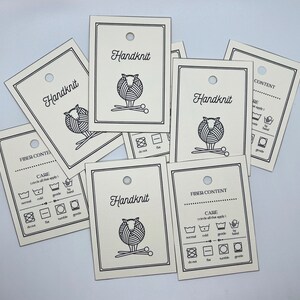 Printable Knitting Labels: Handknit Garment Care Tags, Sheep With ...