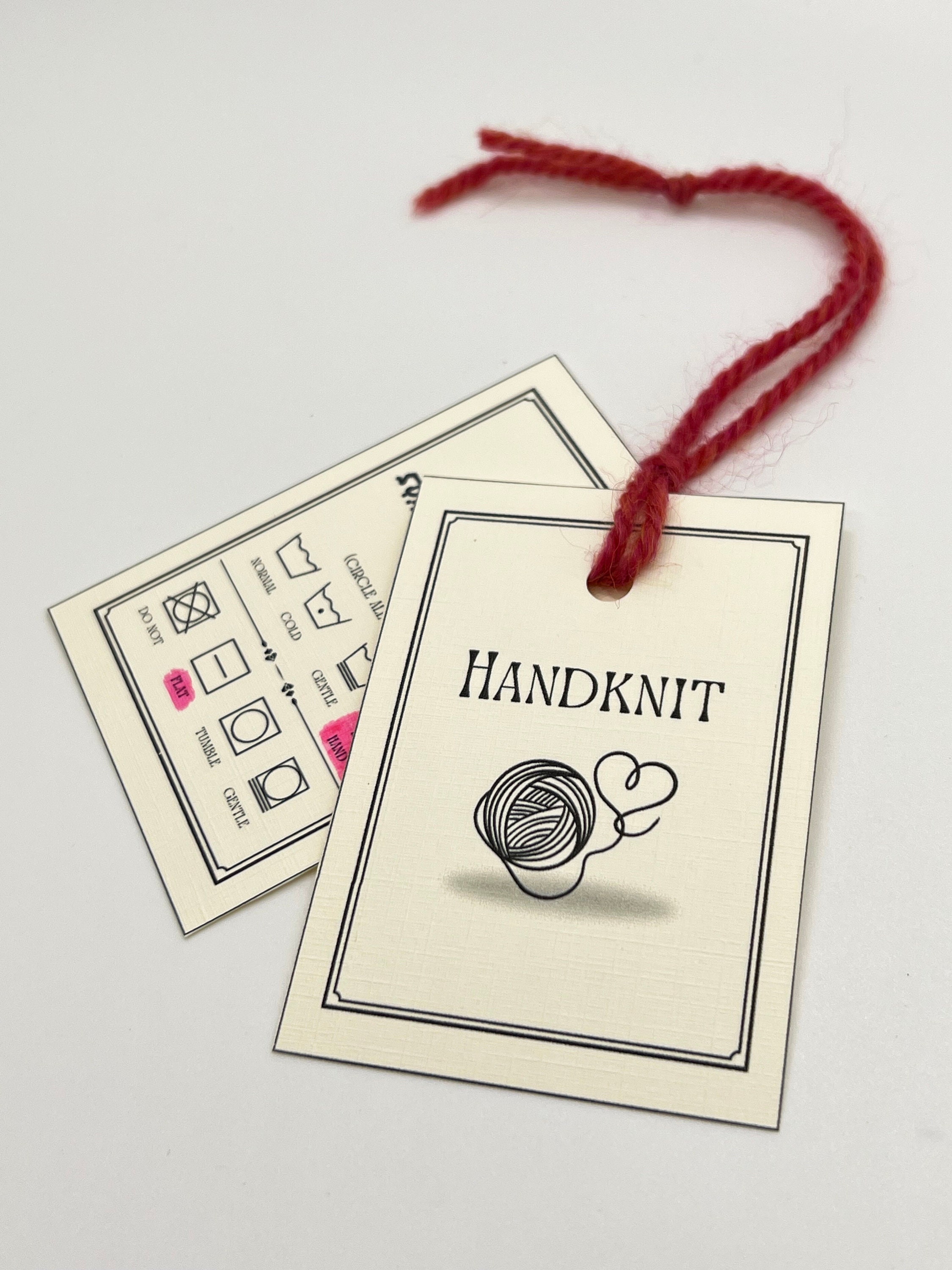 Handknit Care Tags, Printable Knitting Labels, Knitted Clothes ...