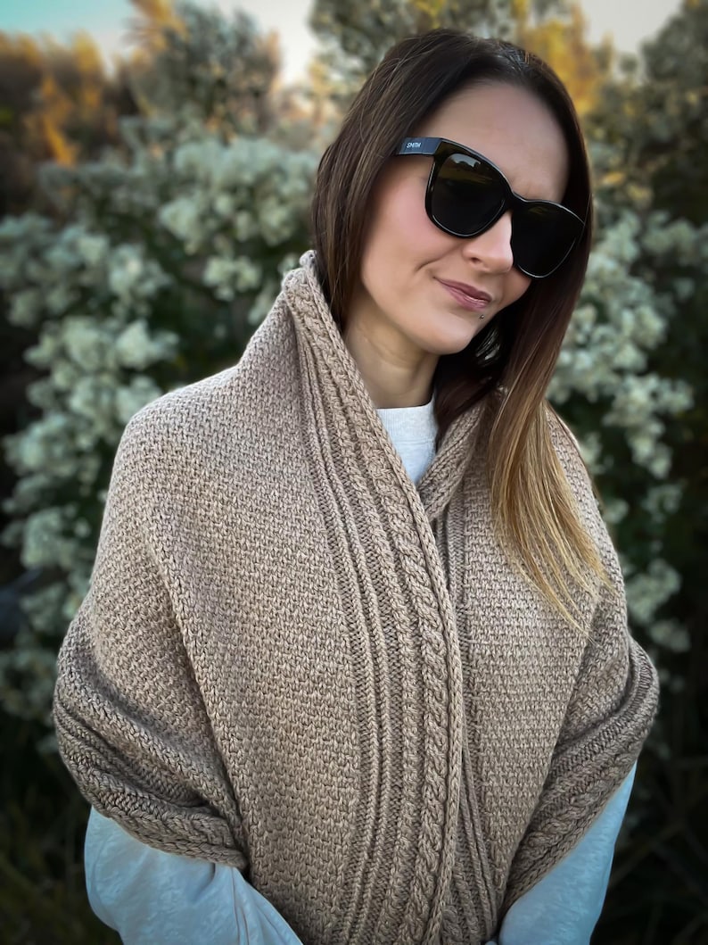 Sigur Wrap Knitting Pattern. Textured Shawl With Cable Edges. Chart and ...