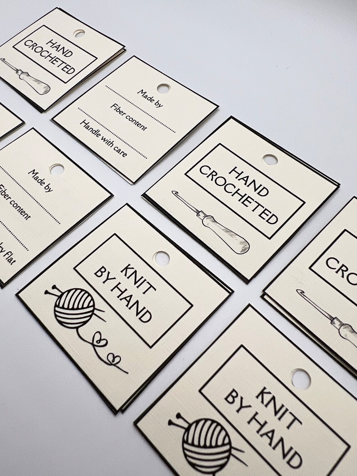 Hand Crocheted, Square Tags, Crochet Hook, Printable Crochet Labels ...