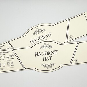 Handknit Hat Label: Printable Knitting Project Tags (PDF) - Etsy