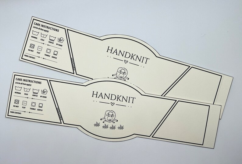 Handknit Label: Printable Knitting Project Wrap (PDF Pattern) - Etsy UK