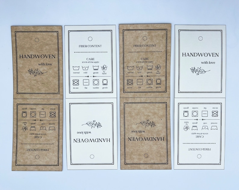 Handwoven With Love Care Tags: Printable Weaving Labels (PDF) - Etsy