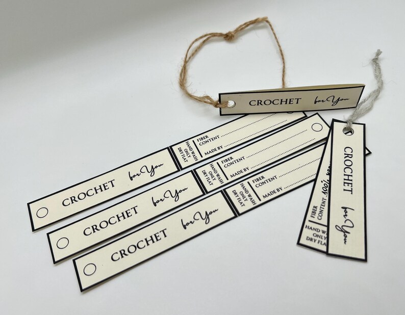 Printable Crochet Labels: Crochet for You. Skinny Garment Care Tags ...