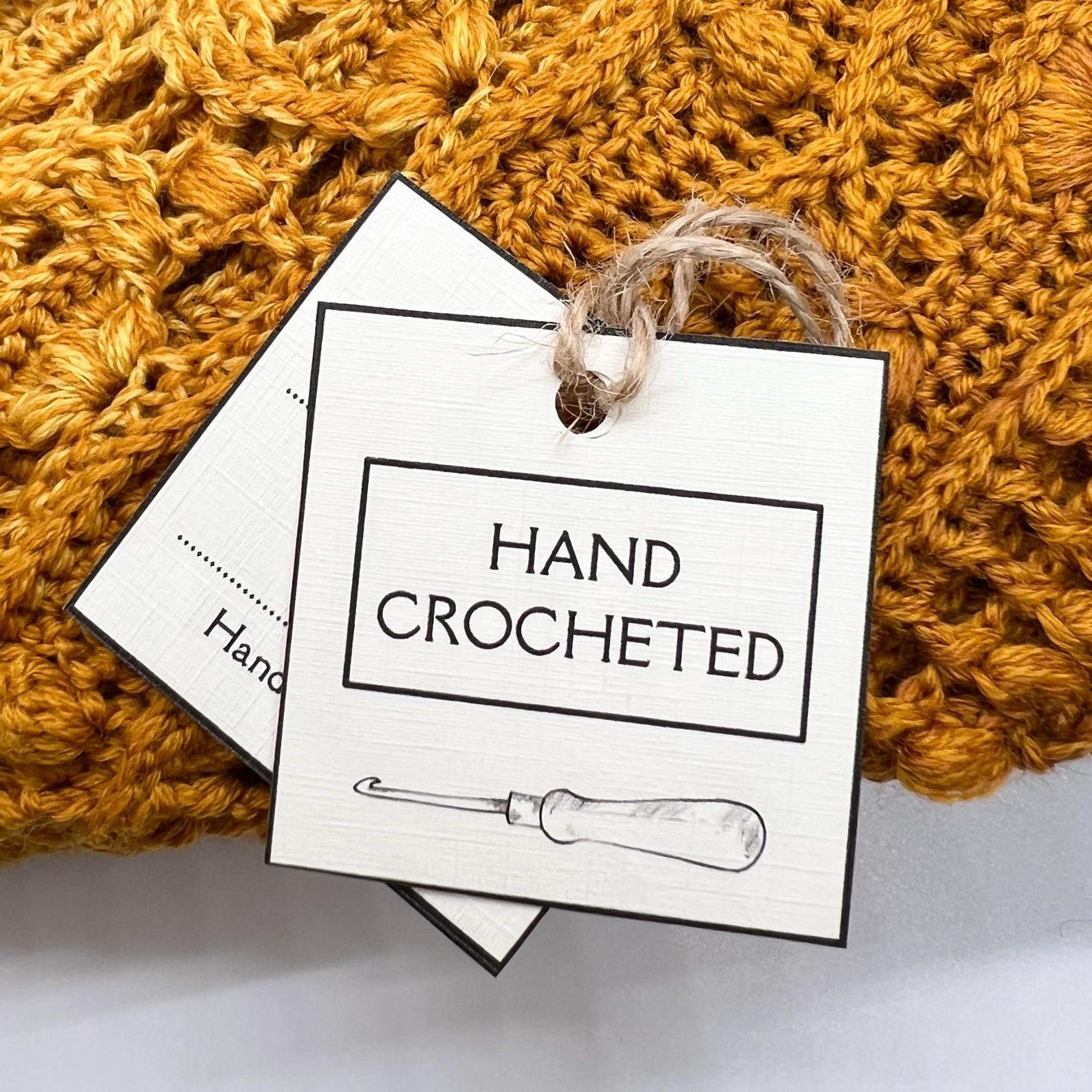 Hand Crocheted, Square Tags, Crochet Hook, Printable Crochet Labels ...