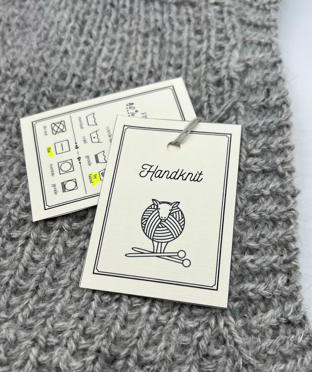 Printable Knitting Labels: Handknit Garment Care Tags, Sheep With ...