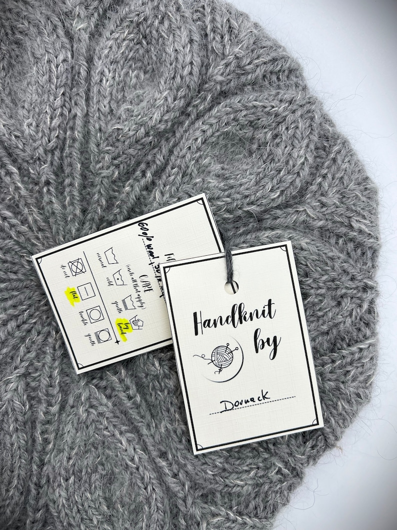 Handknit By, Care Tags, Printable Knitting Labels, Wash Instructions ...