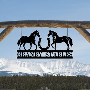 Custom Ranch Metal Sign, Personalized Hanging Gate Entry Plaque ...
