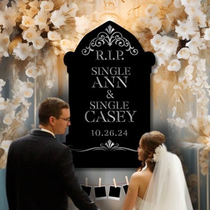 Custom RIP Bride & Groom Gravestone Sign, Funny Wedding Reception ...
