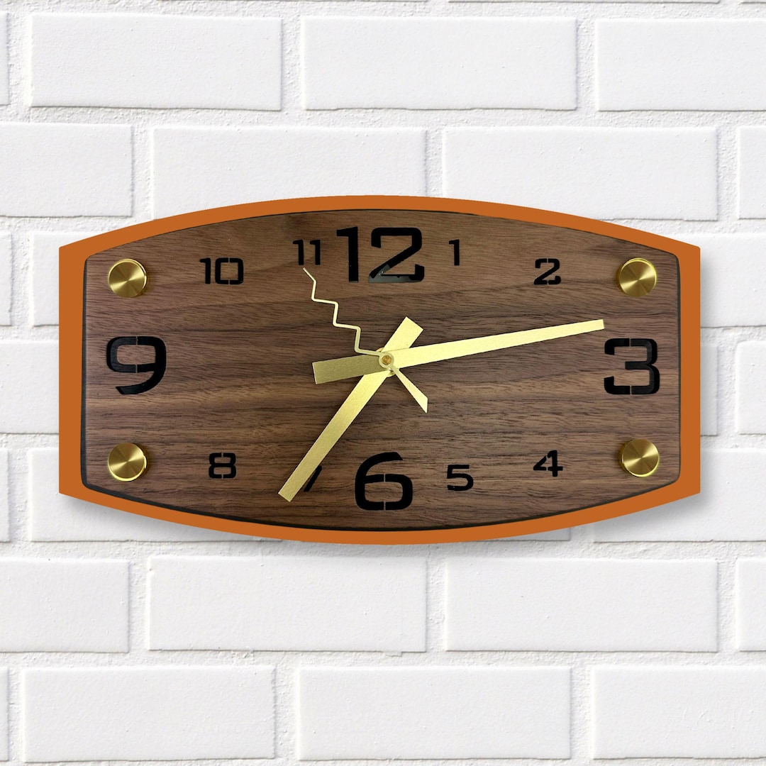 Mid Century Modern Wall Clock, Office Wall Decor, Handmade Walnut Wood ...