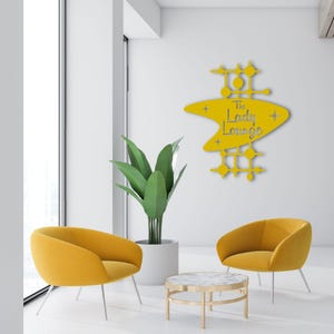 Personalized MCM Name Sign, Custom Mid Century Modern Boomerang Wall ...