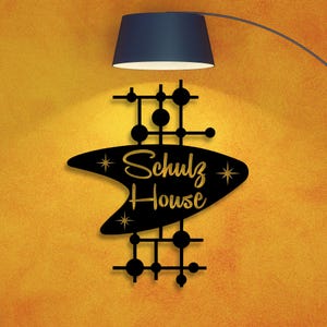 Personalized MCM Name Sign, Custom Mid Century Modern Boomerang Wall ...